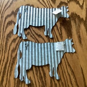 Hobby Lobby | Wall Decor | Nwt Metal Steer Cow Wall Hangings Galvanized ...